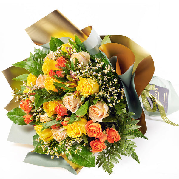 English Fall Mixed Rose Bouquet | Flower Gifts | Los Angeles Delivery ...